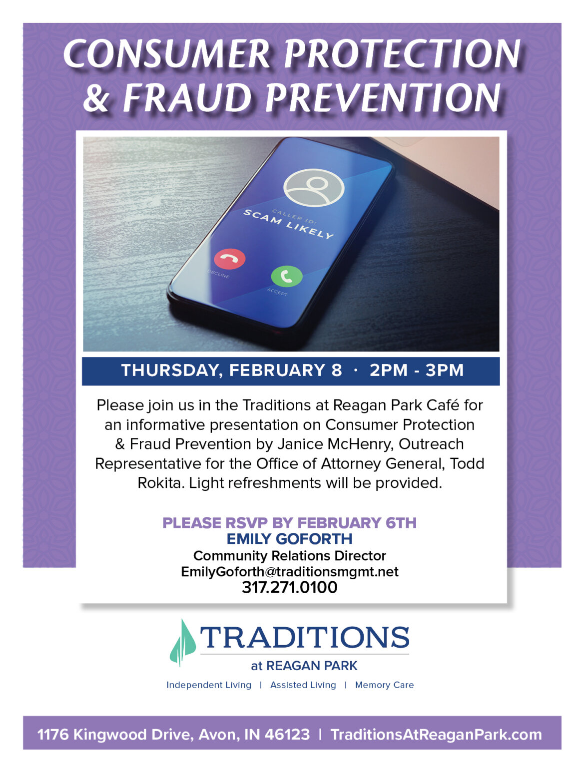 Consumer Protection & Fraud Prevention - Traditions at Reagan Park